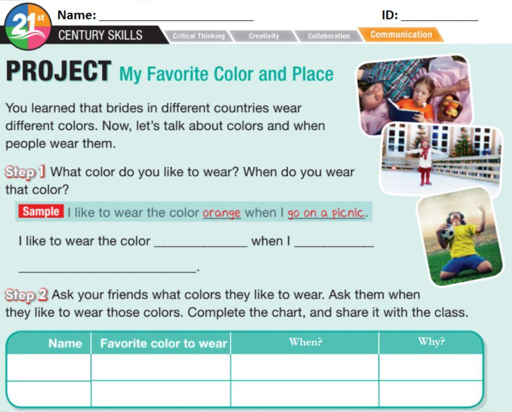 Kid 5 Speaking Project 1 worksheet | Live Worksheets
