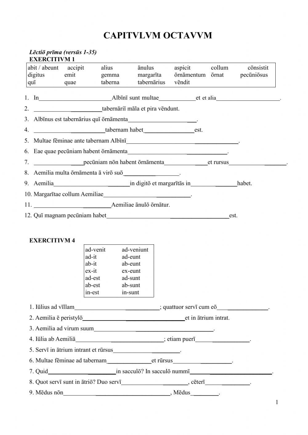 Capitulum octav… | Free Interactive Worksheets | 552182