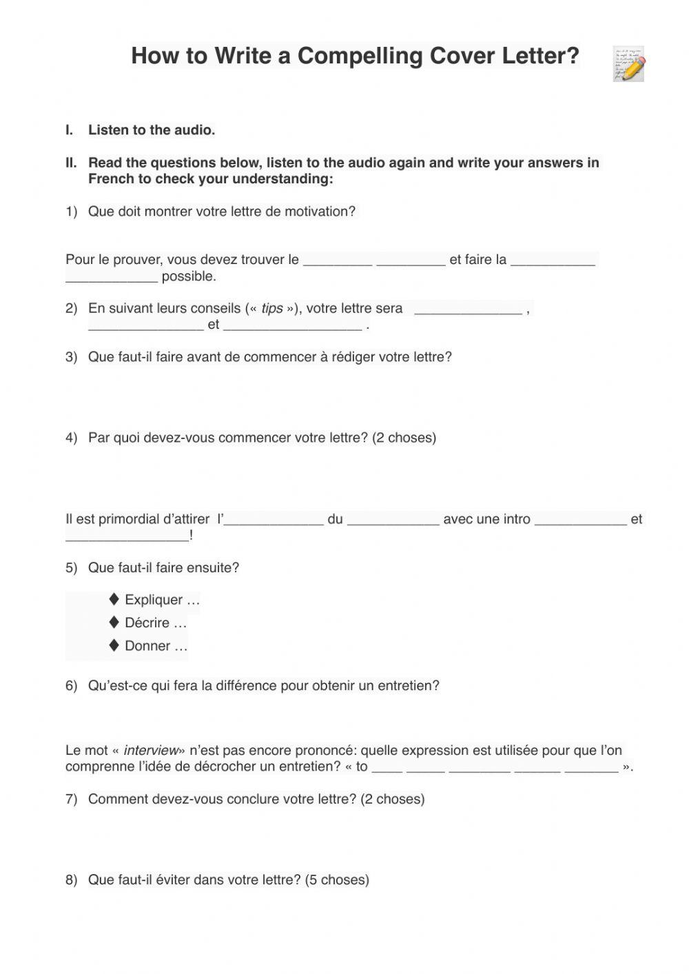 How to write a … | Free Interactive Worksheets | 552177