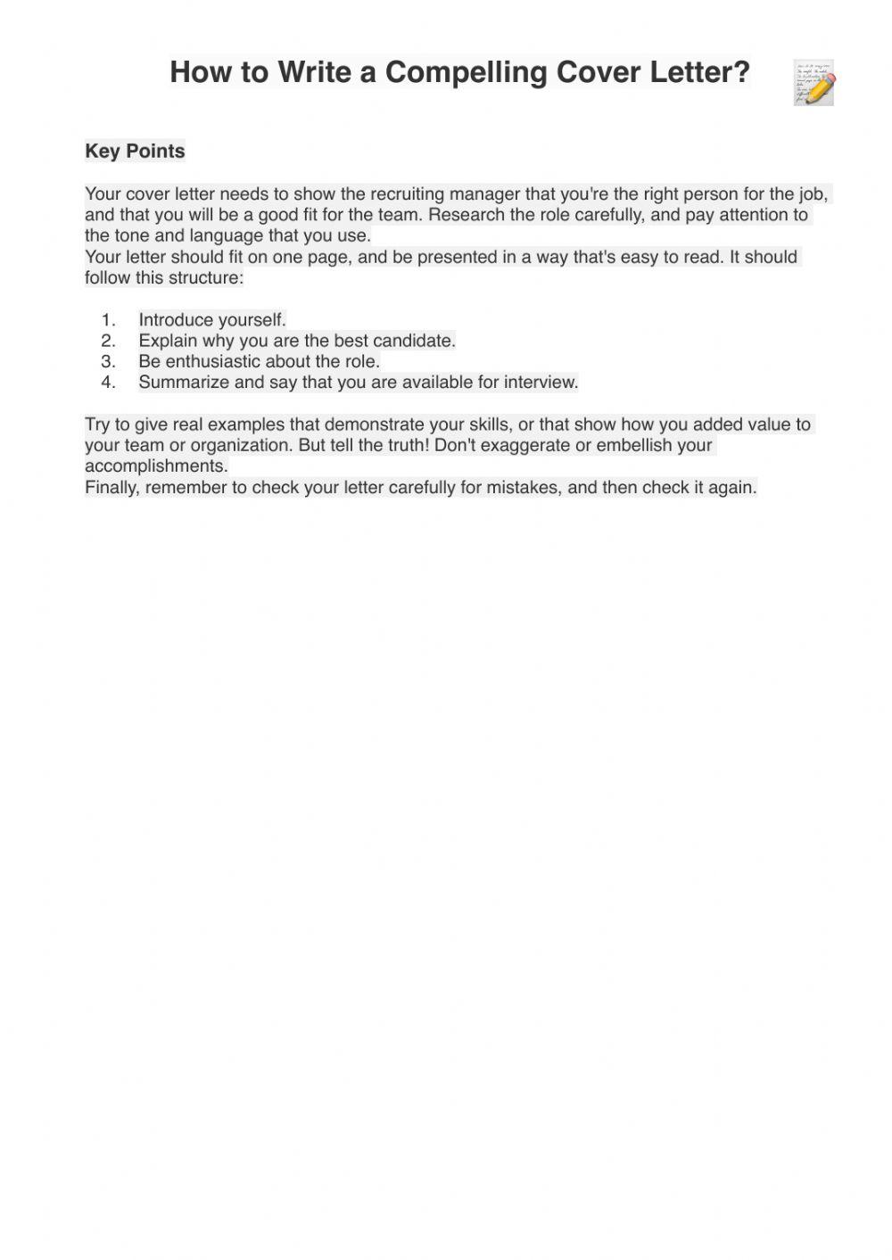 How to write a … | Free Interactive Worksheets | 552177