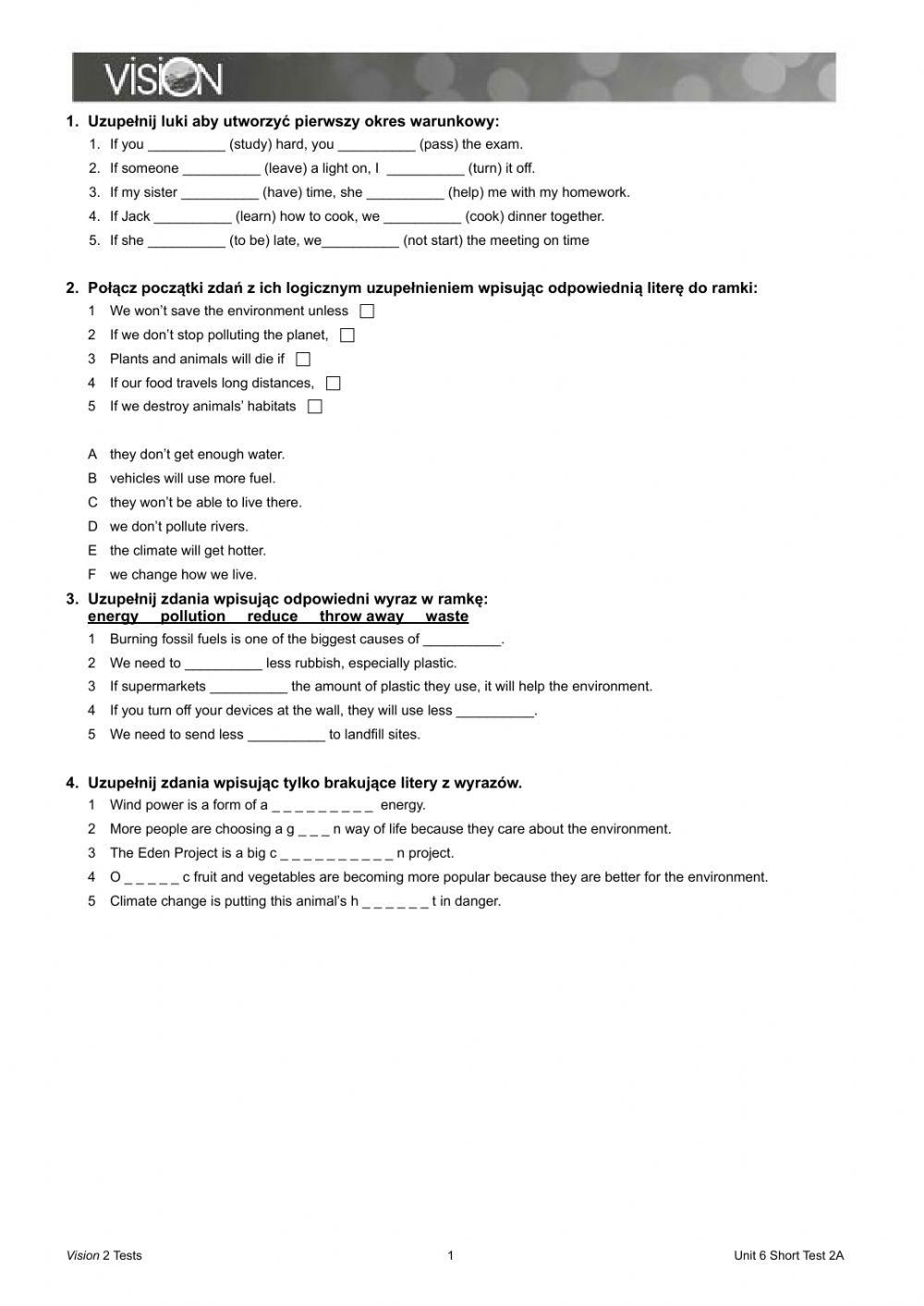 6284153 | Vision unit 6 short test | czyzykewa