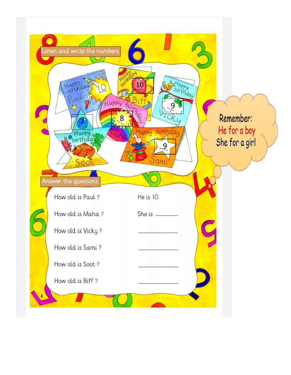 How old activity | Live Worksheets