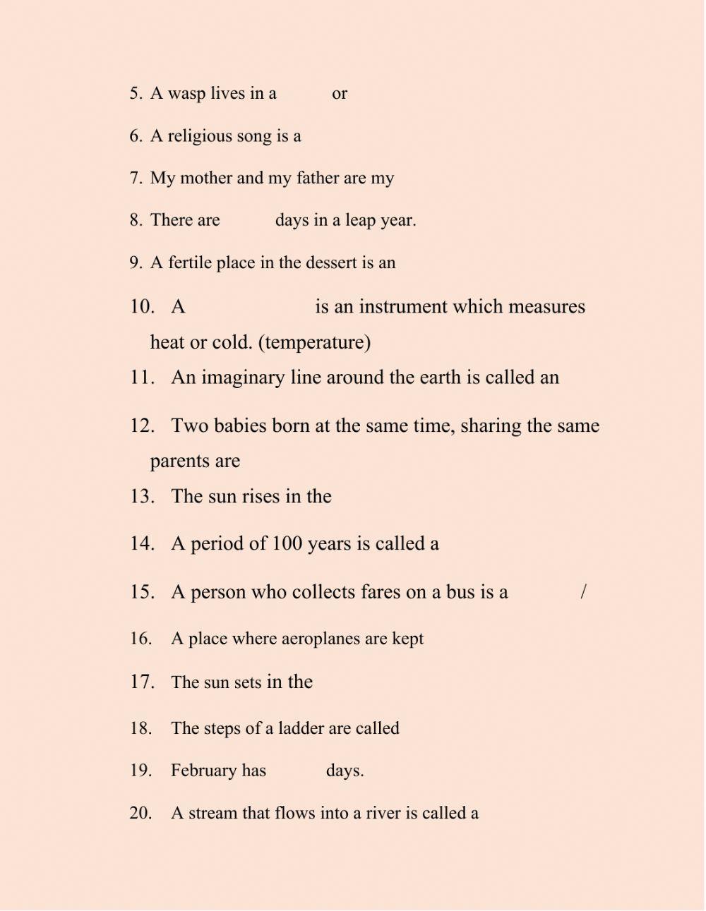 General Knowledge Grade 2 online exercise for | Live Worksheets