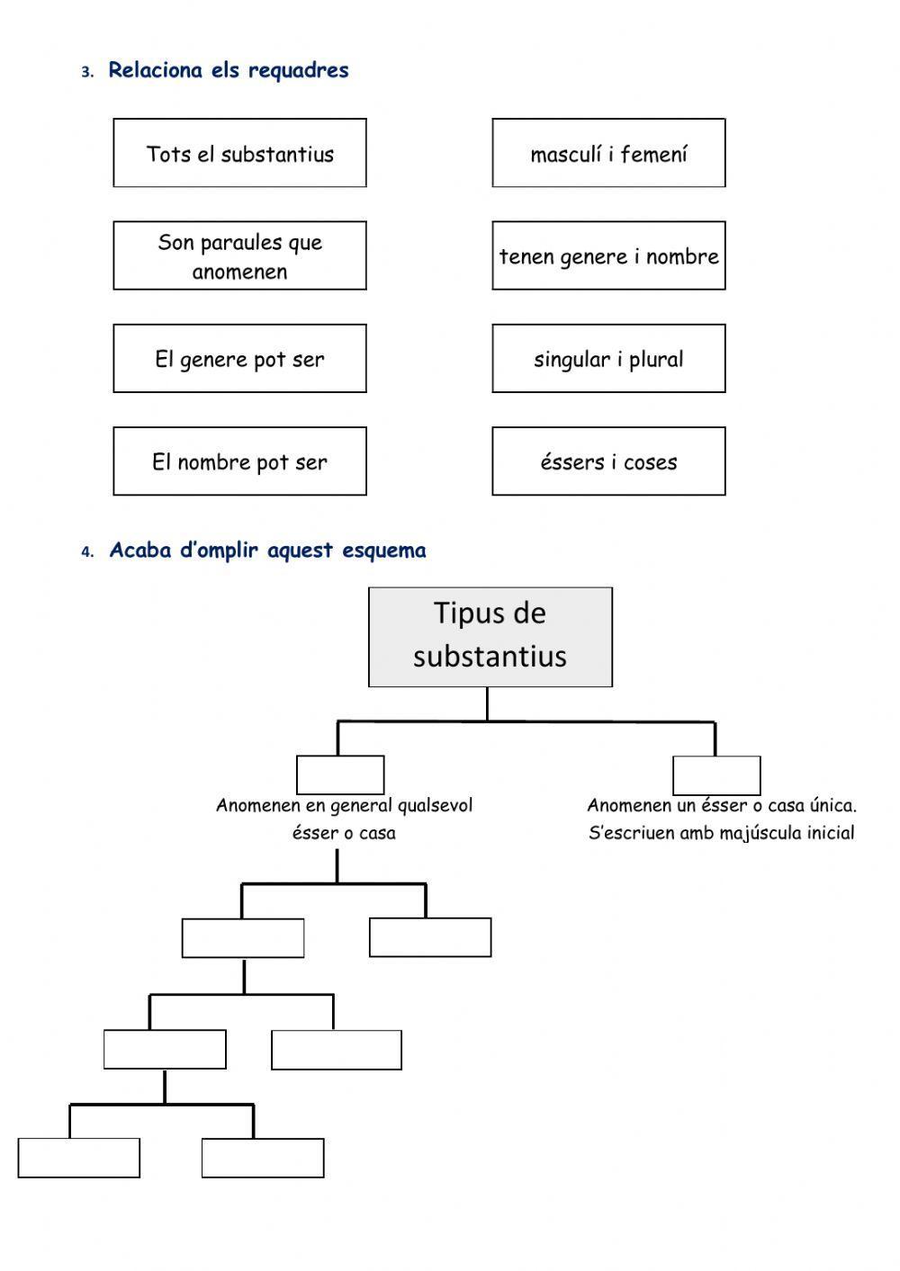 Els Substantius | Free Interactive Worksheets | 1585769