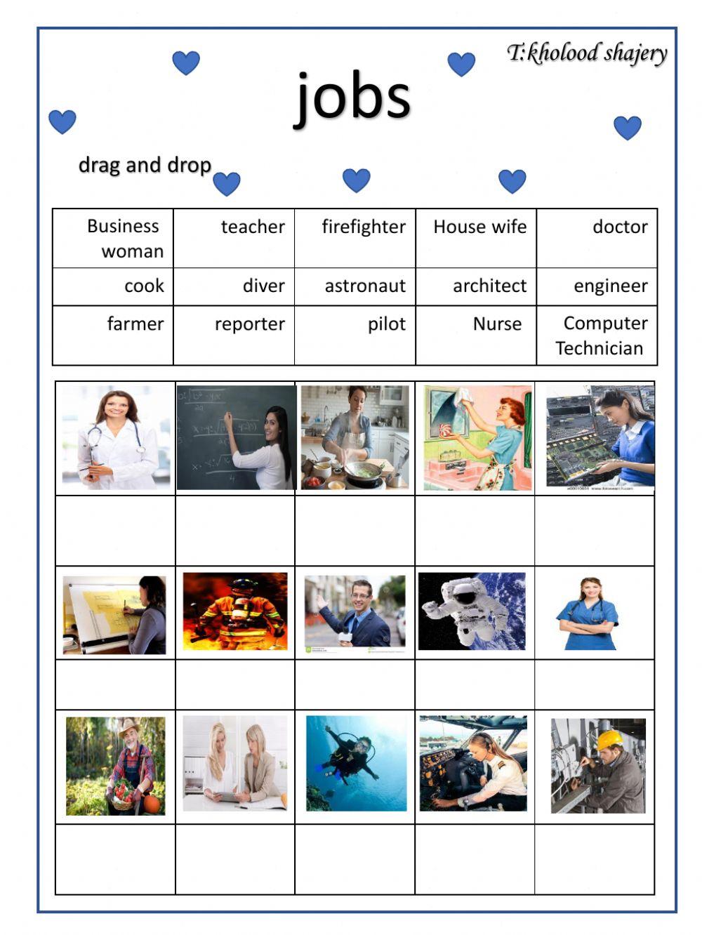 Jobs online exercise for 6th | Live Worksheets