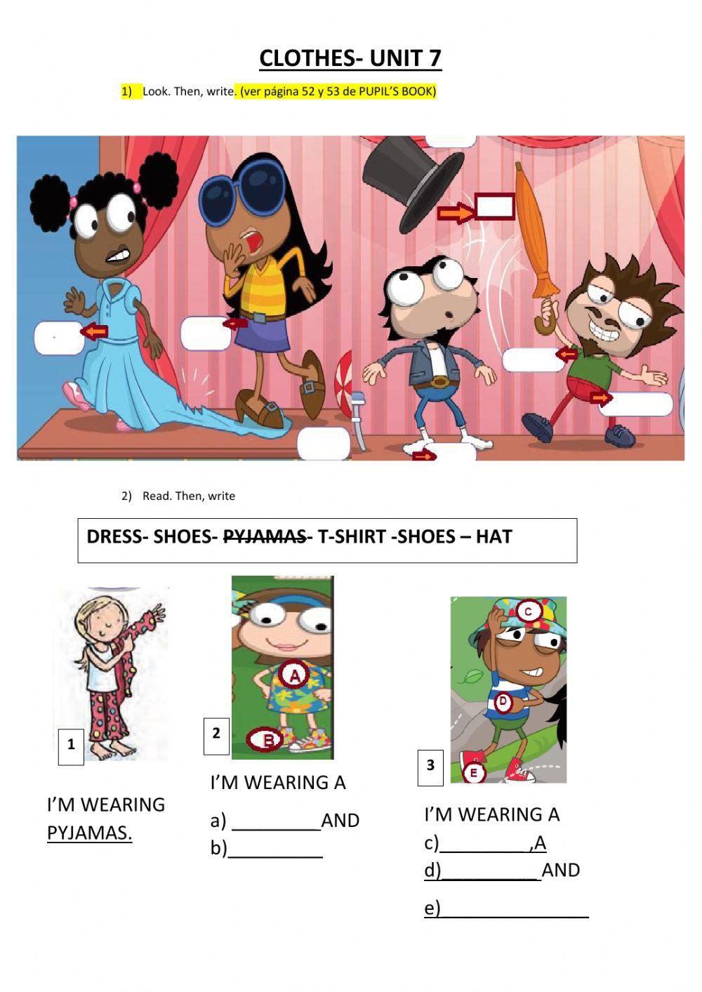 Clothes online exercise for FIRST GRADE | Live Worksheets