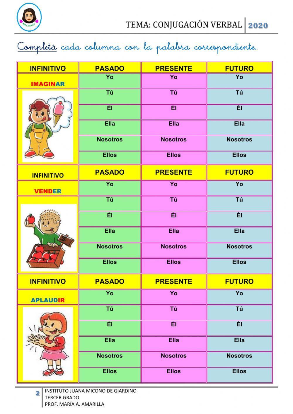 Conjugación ver… | Free Interactive Worksheets | 470937