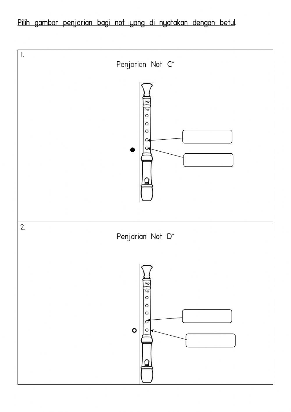 Penjarian rekoder worksheet | Live Worksheets
