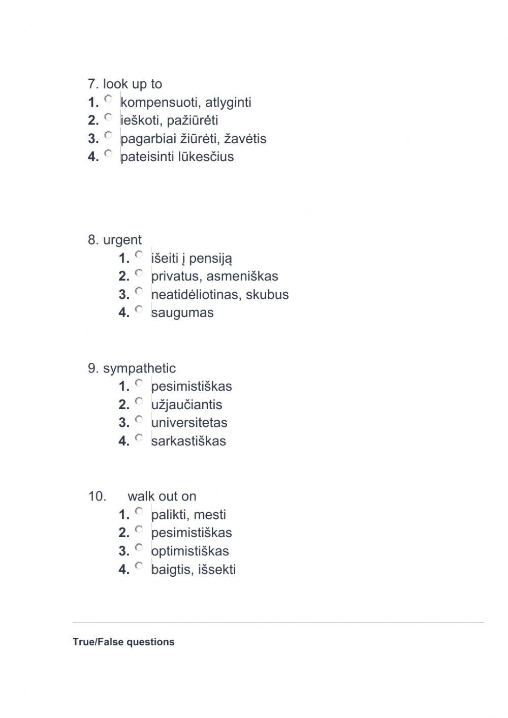 SOLUTIONS INTERMEDIATE VOCABULARY TEST UNIT1 online exercise for | Live ...