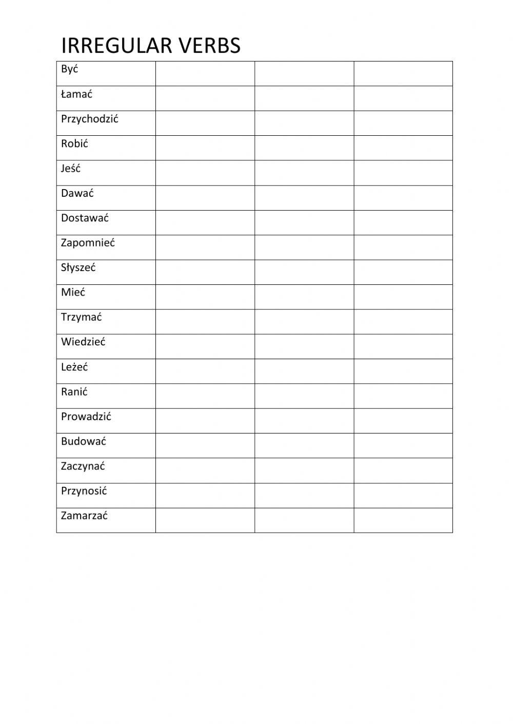 Irregular verbs online exercise for pre-intermediate | Live Worksheets