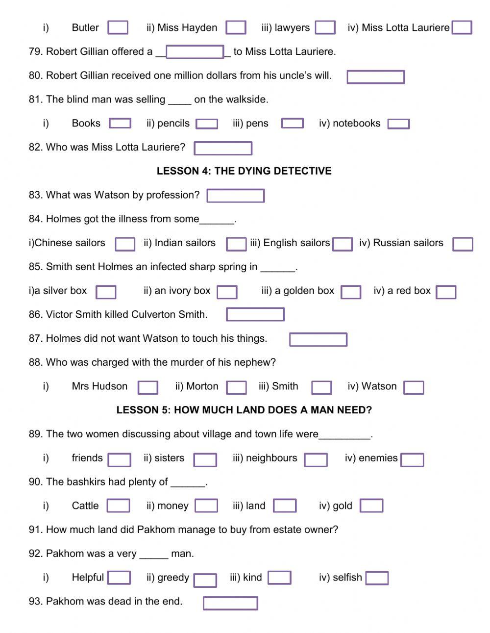 MCQs 65-100 worksheet | Live Worksheets