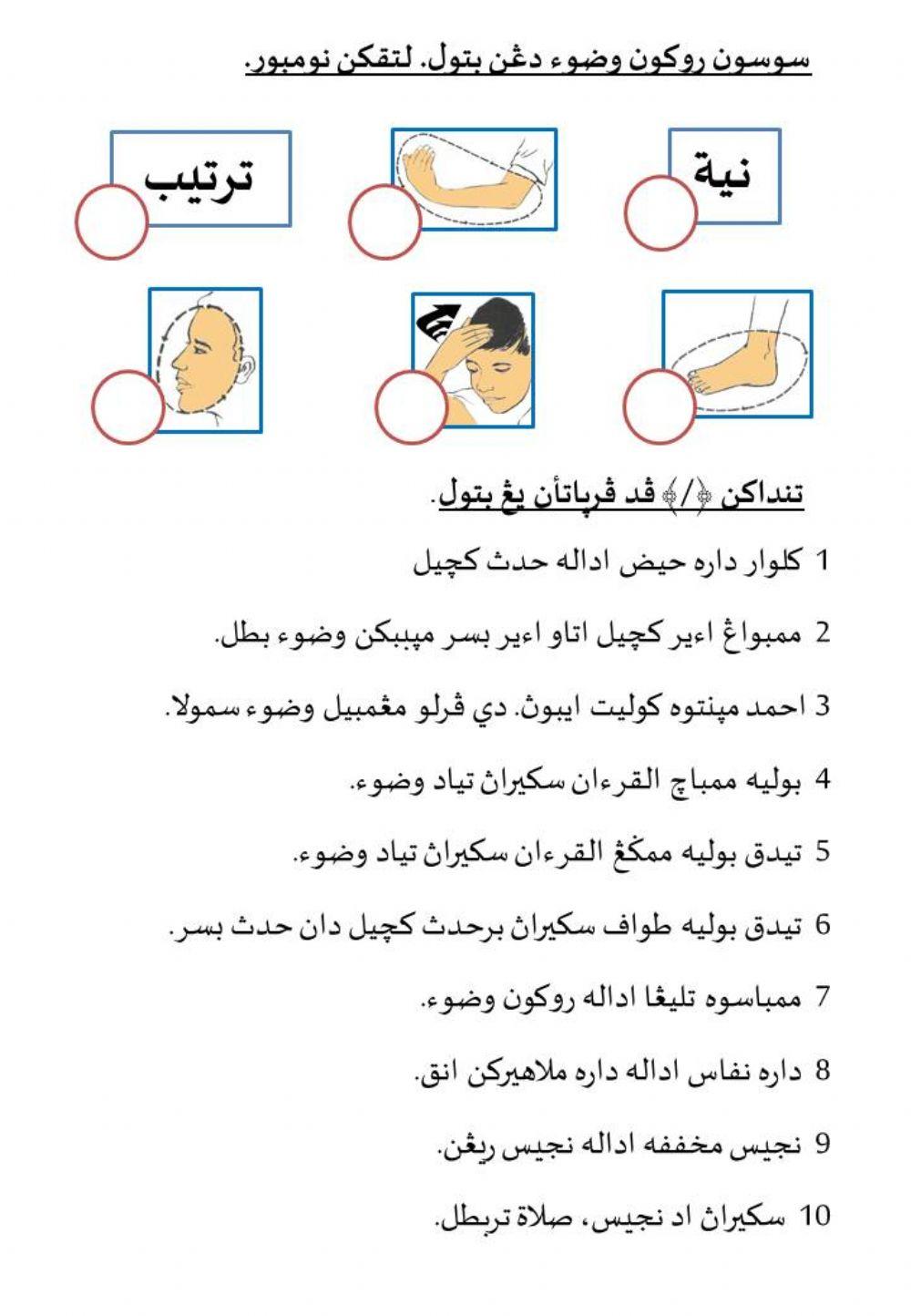 471314 | Rukun Wuduk | hadijah | LiveWorksheets