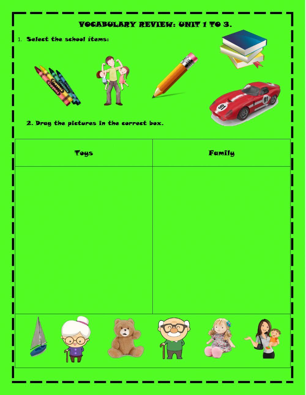 Vocabulary review online pdf activity | Live Worksheets