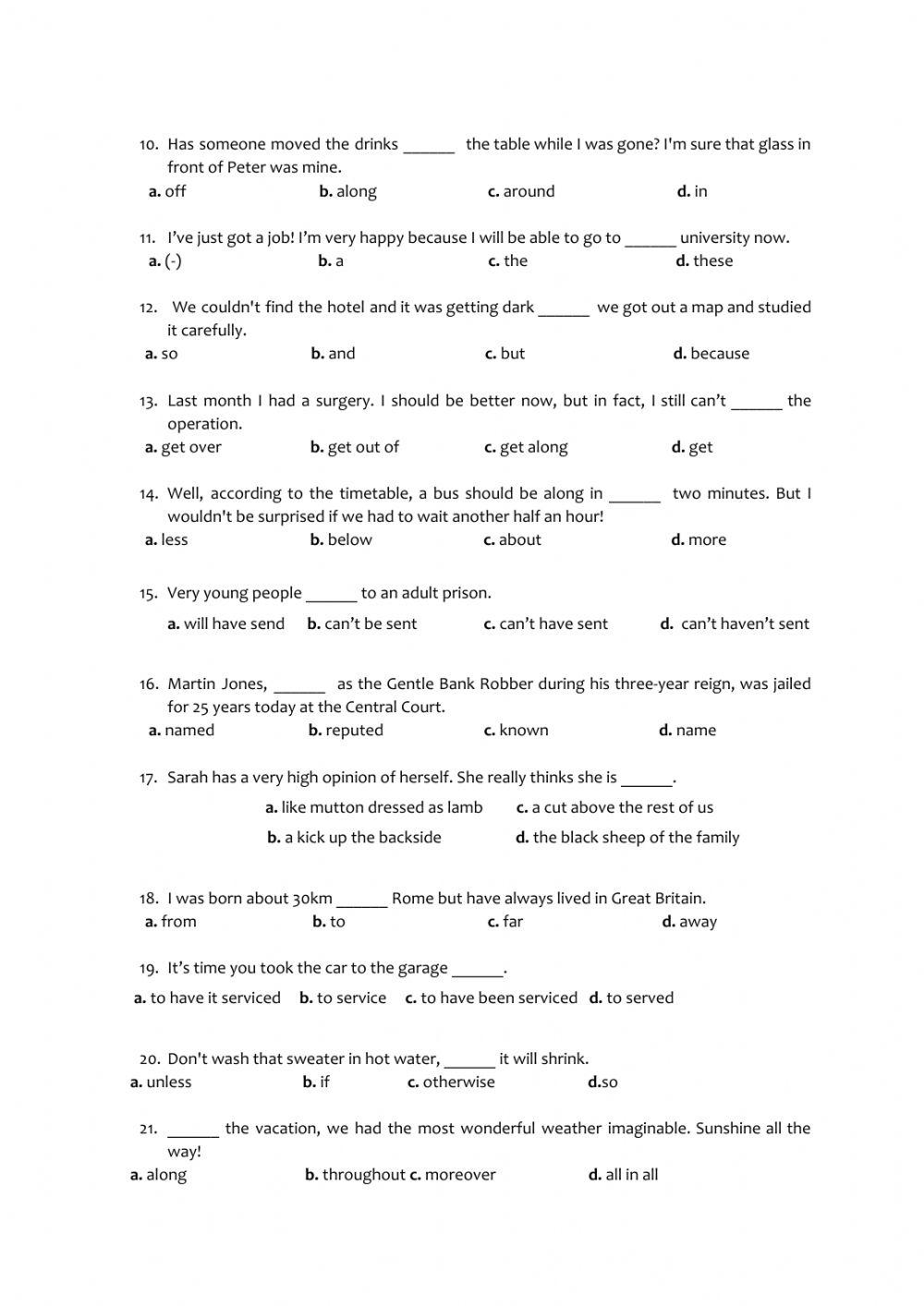 Mock Pre-Avanzado 2020 Ro worksheet | Live Worksheets
