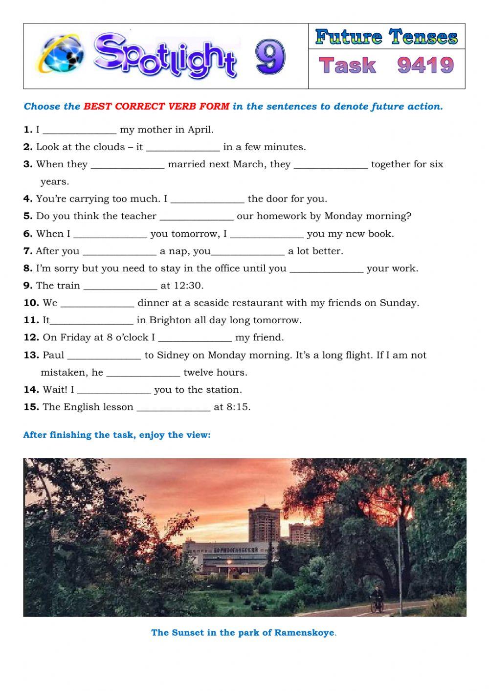 Spotlight 9 Tas… | Free Interactive Worksheets | 471766