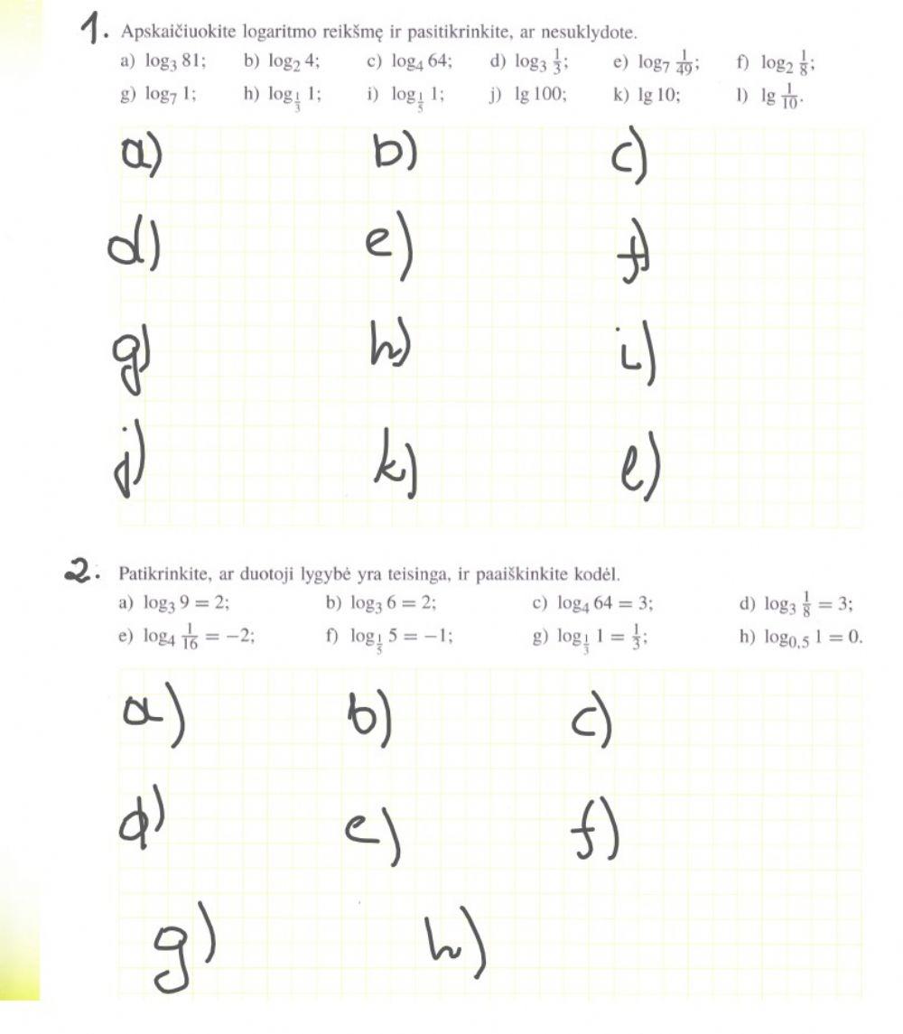 Logaritmai exercise | Live Worksheets