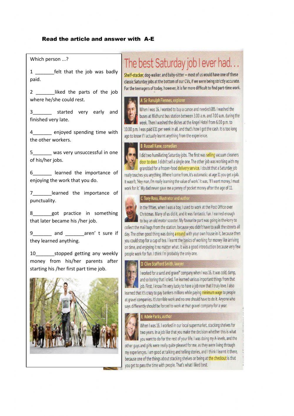 The best Saturd… | Free Interactive Worksheets | 472199