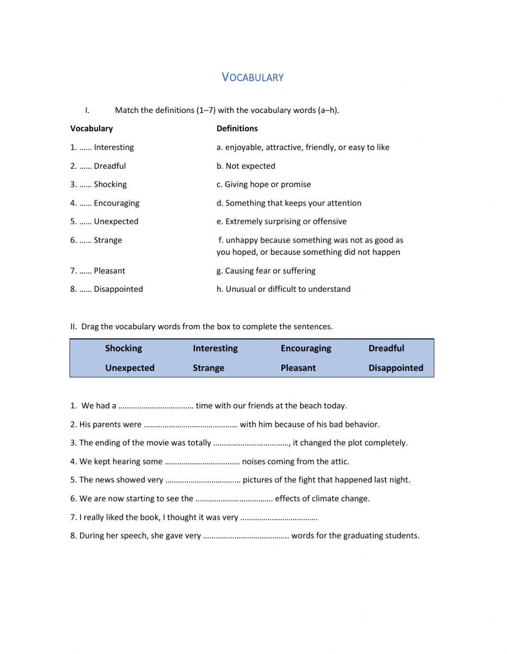 Vocabulary Worksheet Middle School Vocabulary Worksheet Middle School