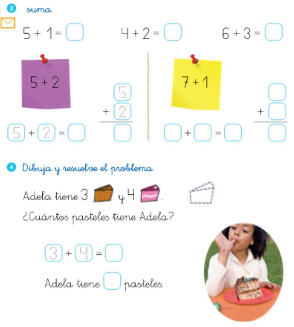 Sumas hasta el 9 | Free Interactive Worksheets | 472586