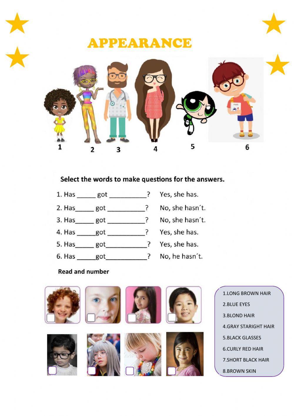 Physical Appearance Interactive Worksheet For Grade 1 – Rainy Weathers Physical Appearance Interactive Worksheet For Grade 1 – Rainy Weathers