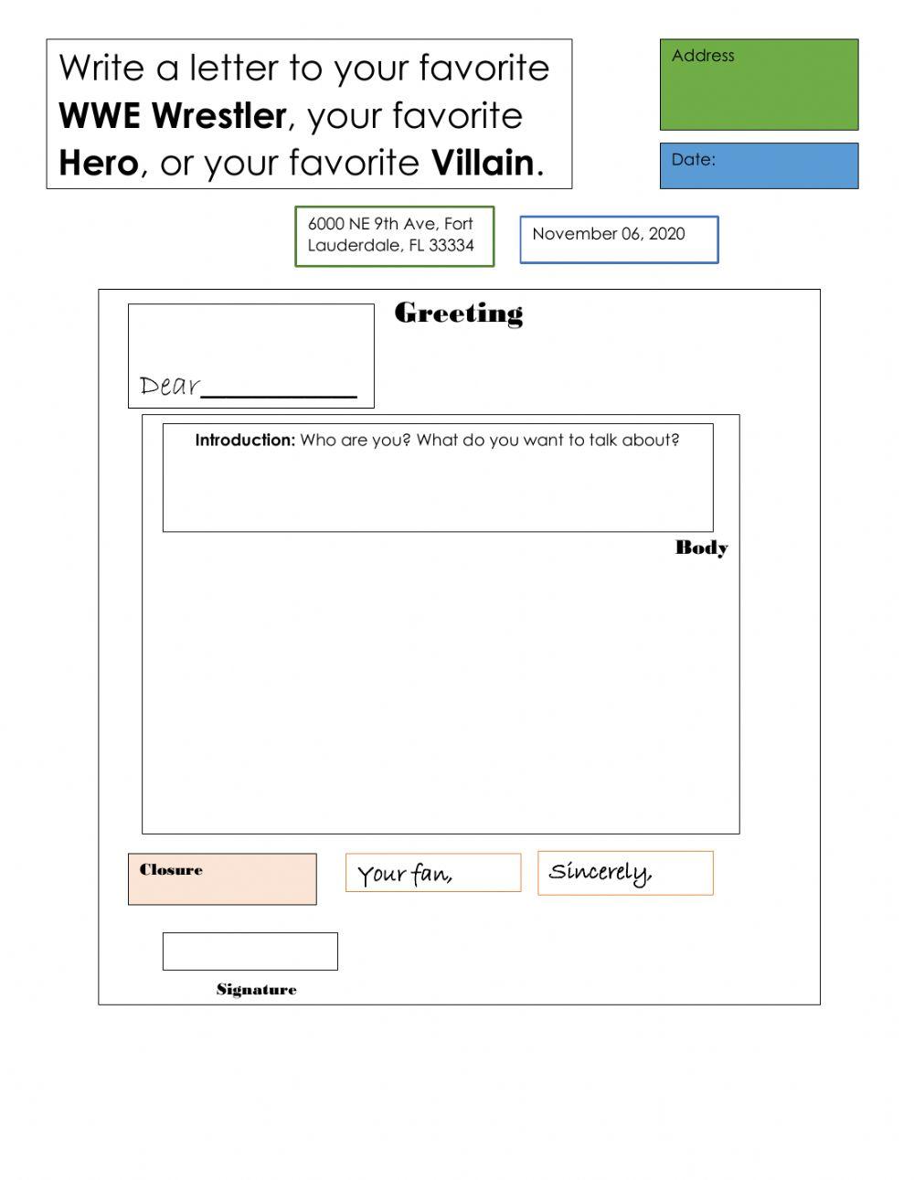Writing a Letter online exercise | Live Worksheets