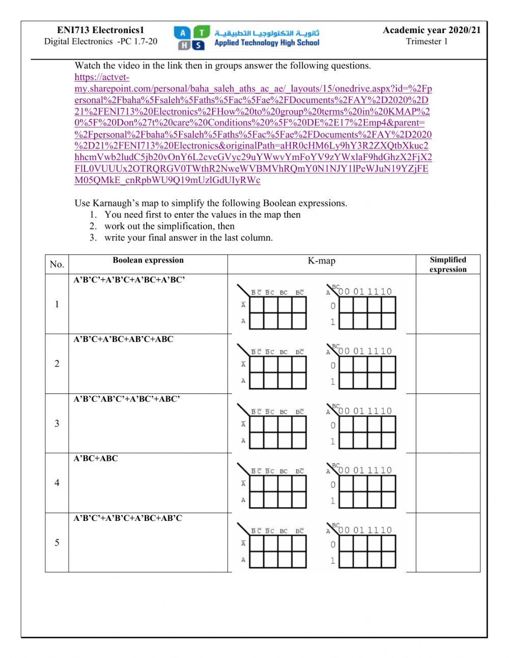 474134 | Electronics K-Map extra | Baha saleh