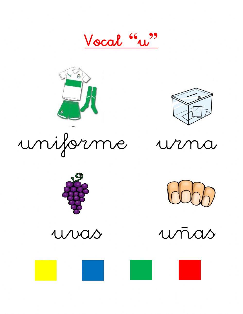 Vocal u free activity | Live Worksheets