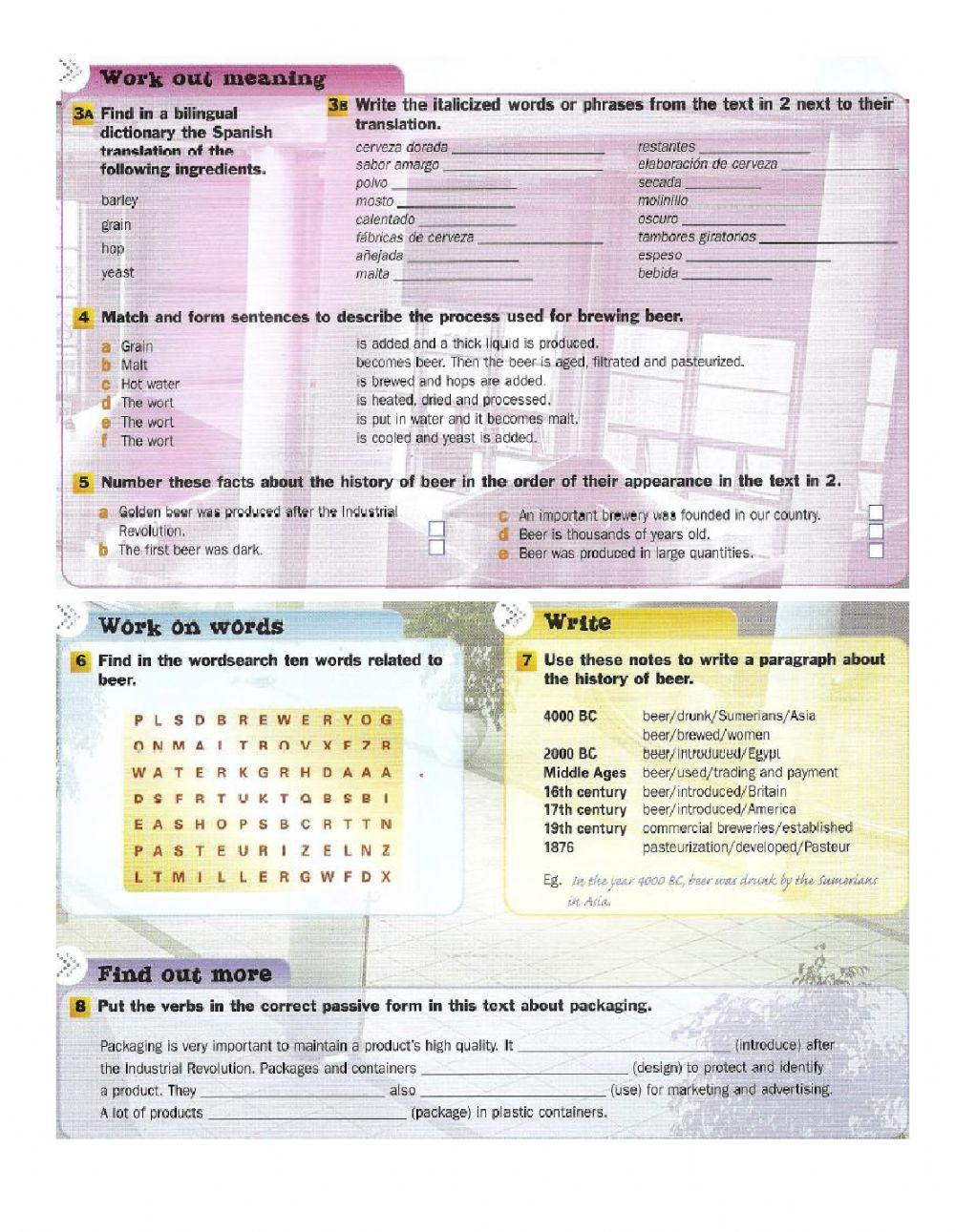 Beer and Brewing online exercise for | Live Worksheets