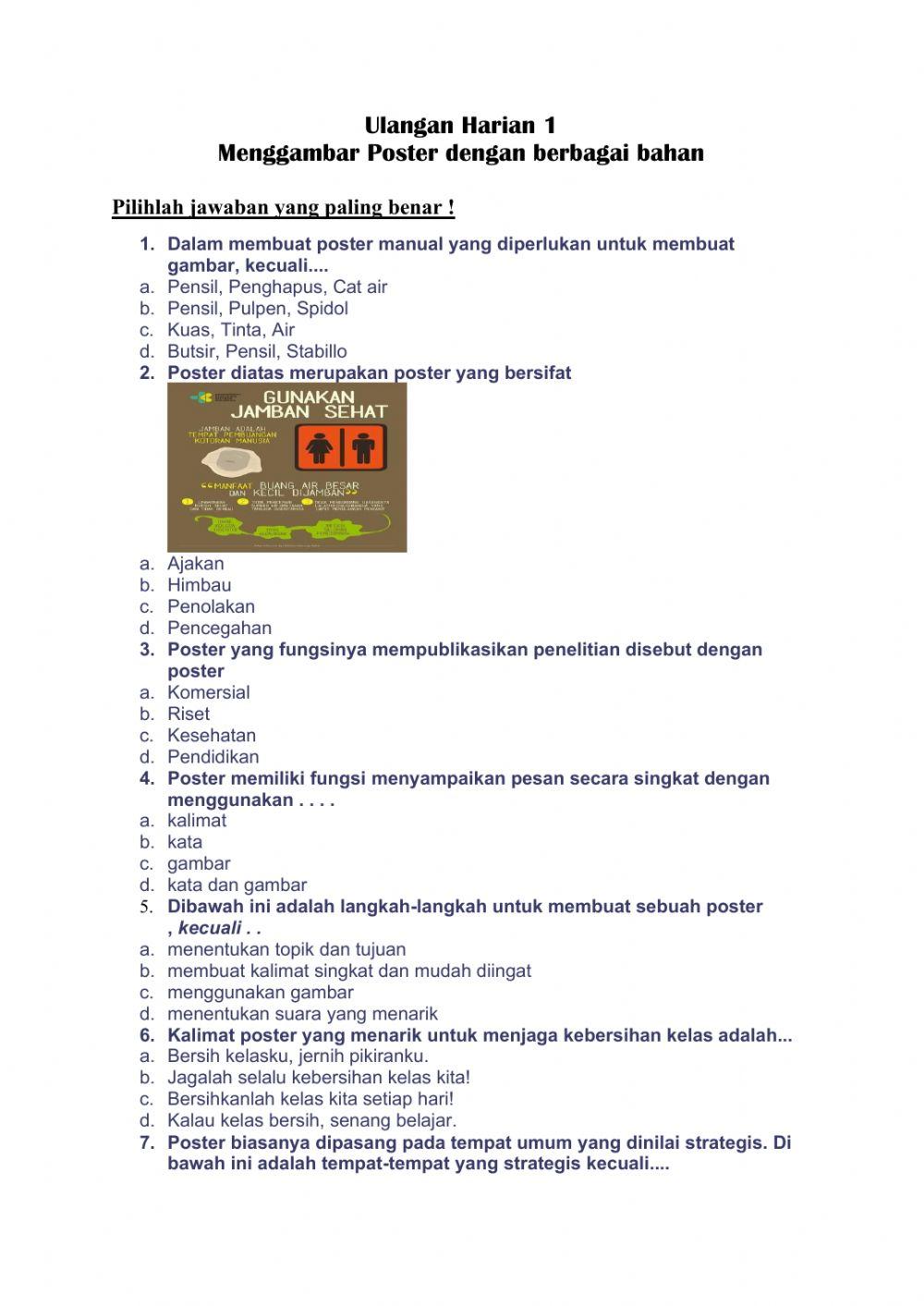 Menggambar Poster worksheet | Live Worksheets