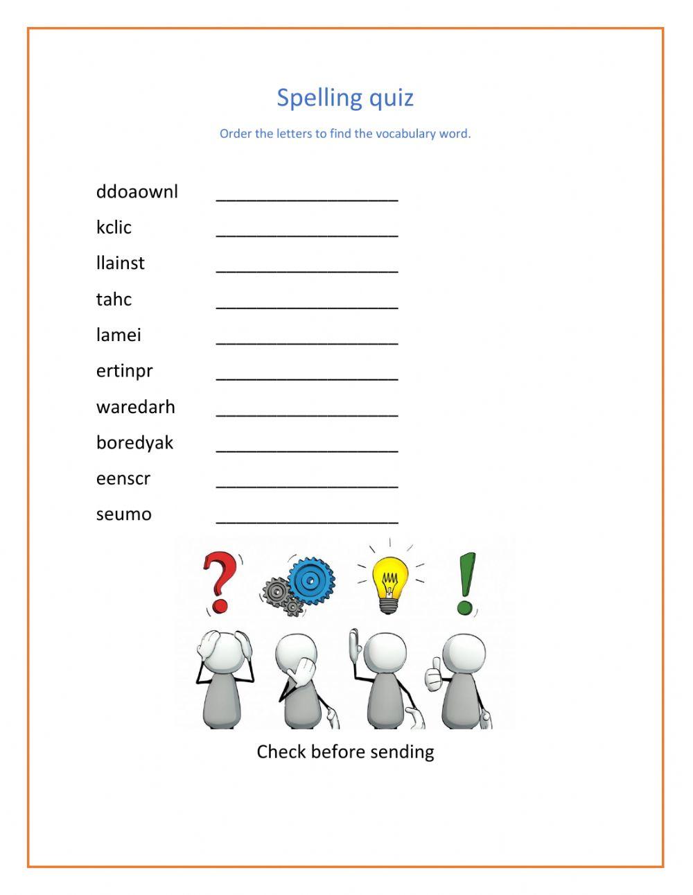 Quiz list 5, 6 and 7 worksheet | Live Worksheets
