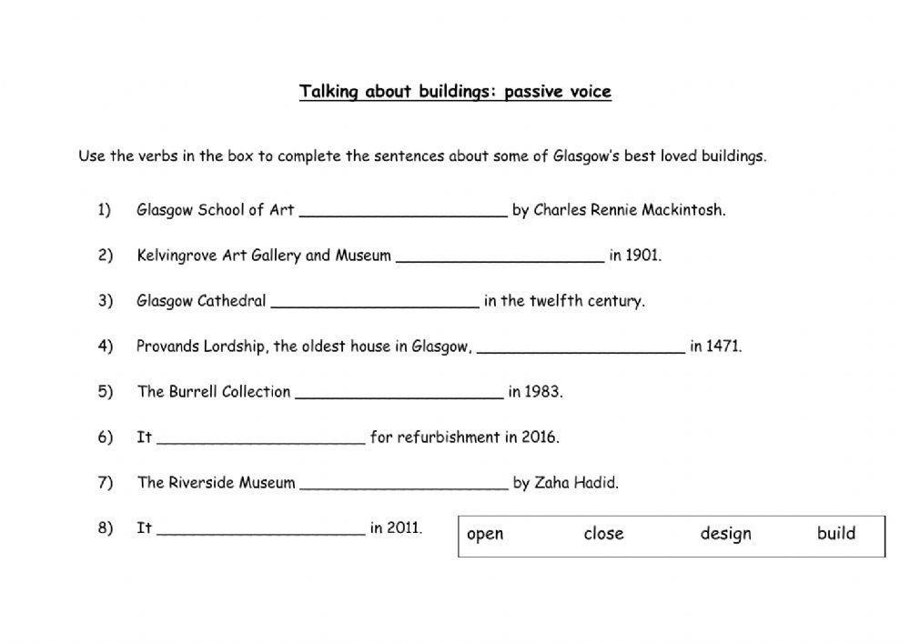Talking about buildings worksheet | Live Worksheets