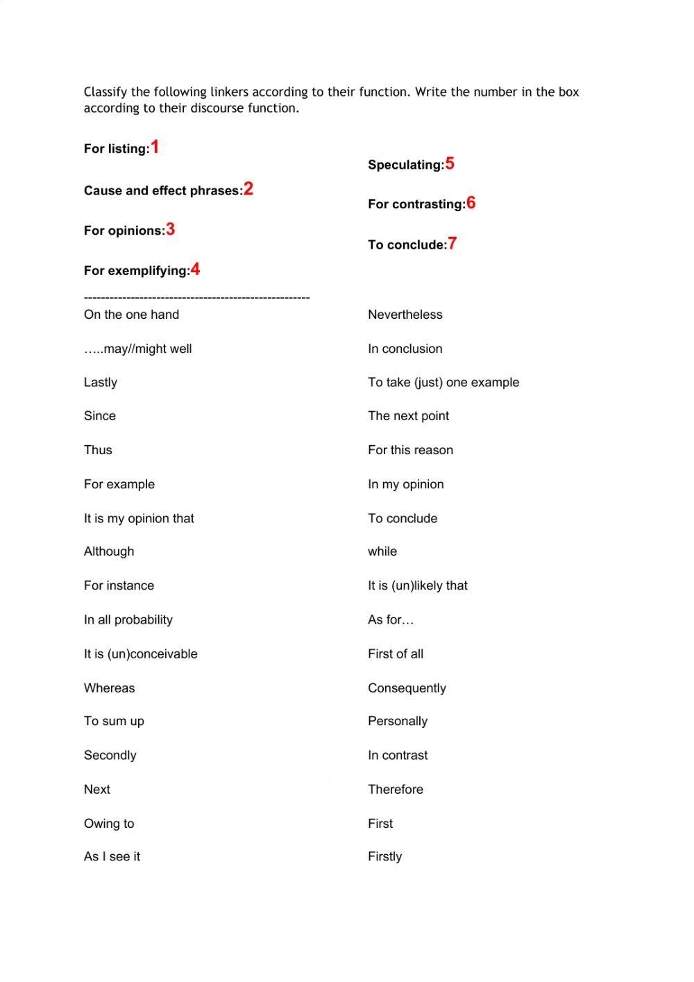 Connectors | Free Interactive Worksheets | 475386