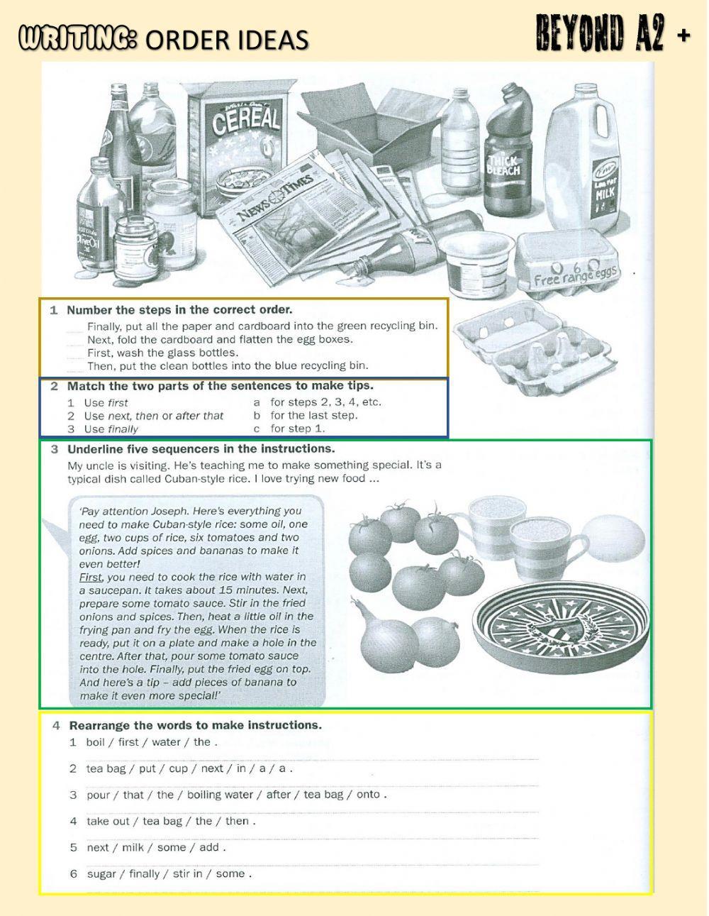 Ordering ideas - adding ideas worksheet | Live Worksheets