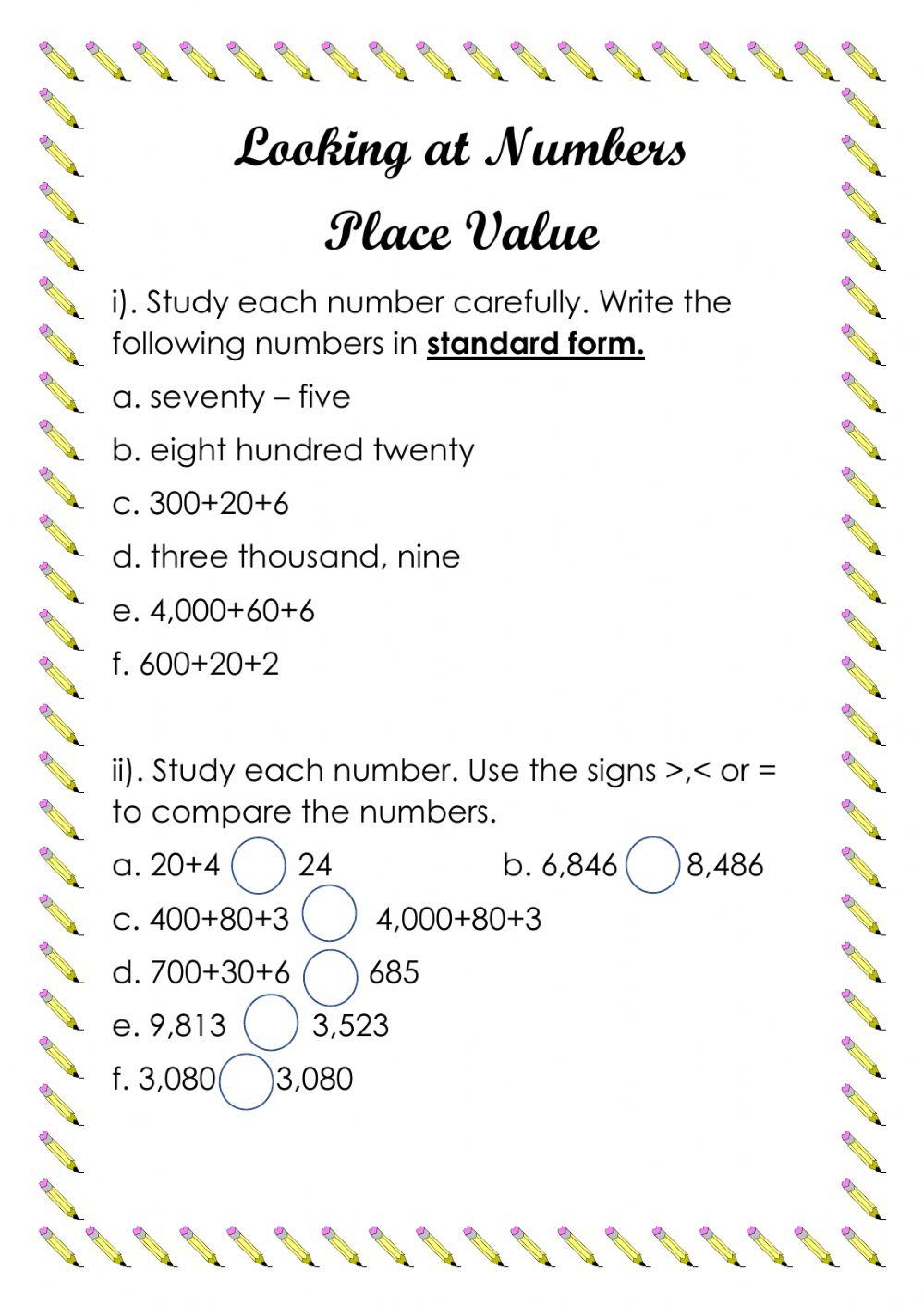Place Value online exercise for 3 | Live Worksheets
