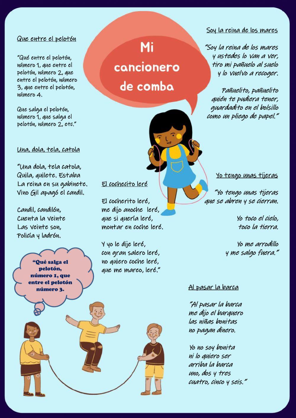 Cancionero de comba worksheet | Live Worksheets