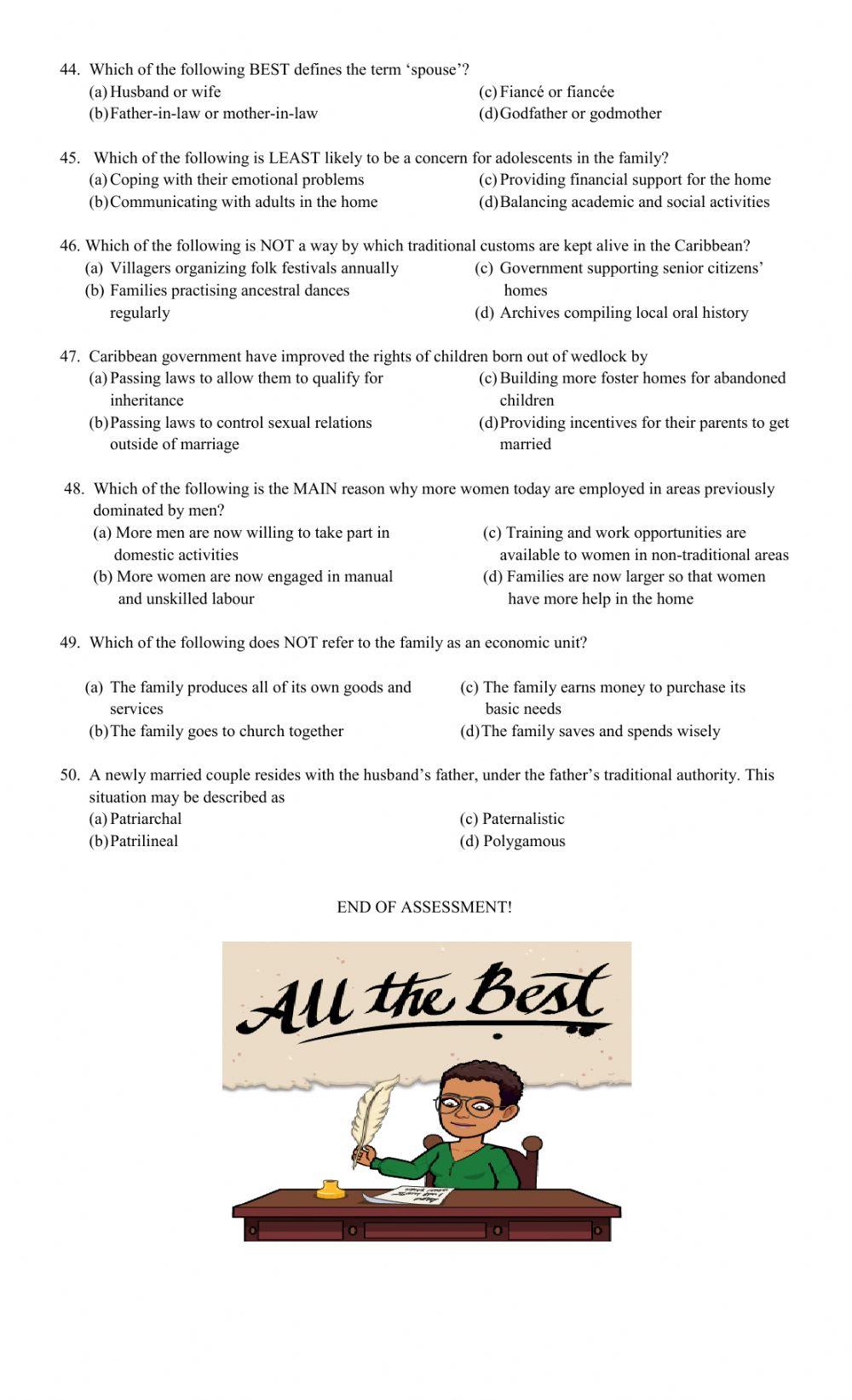 CSEC Social Studies: The Individual and the Family