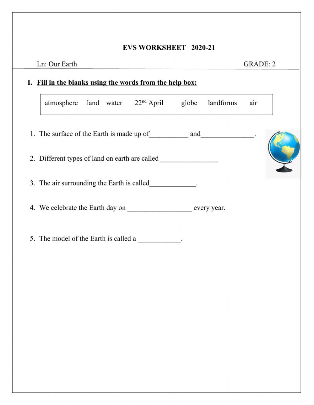 Our Earth | Free Interactive Worksheets | 477845