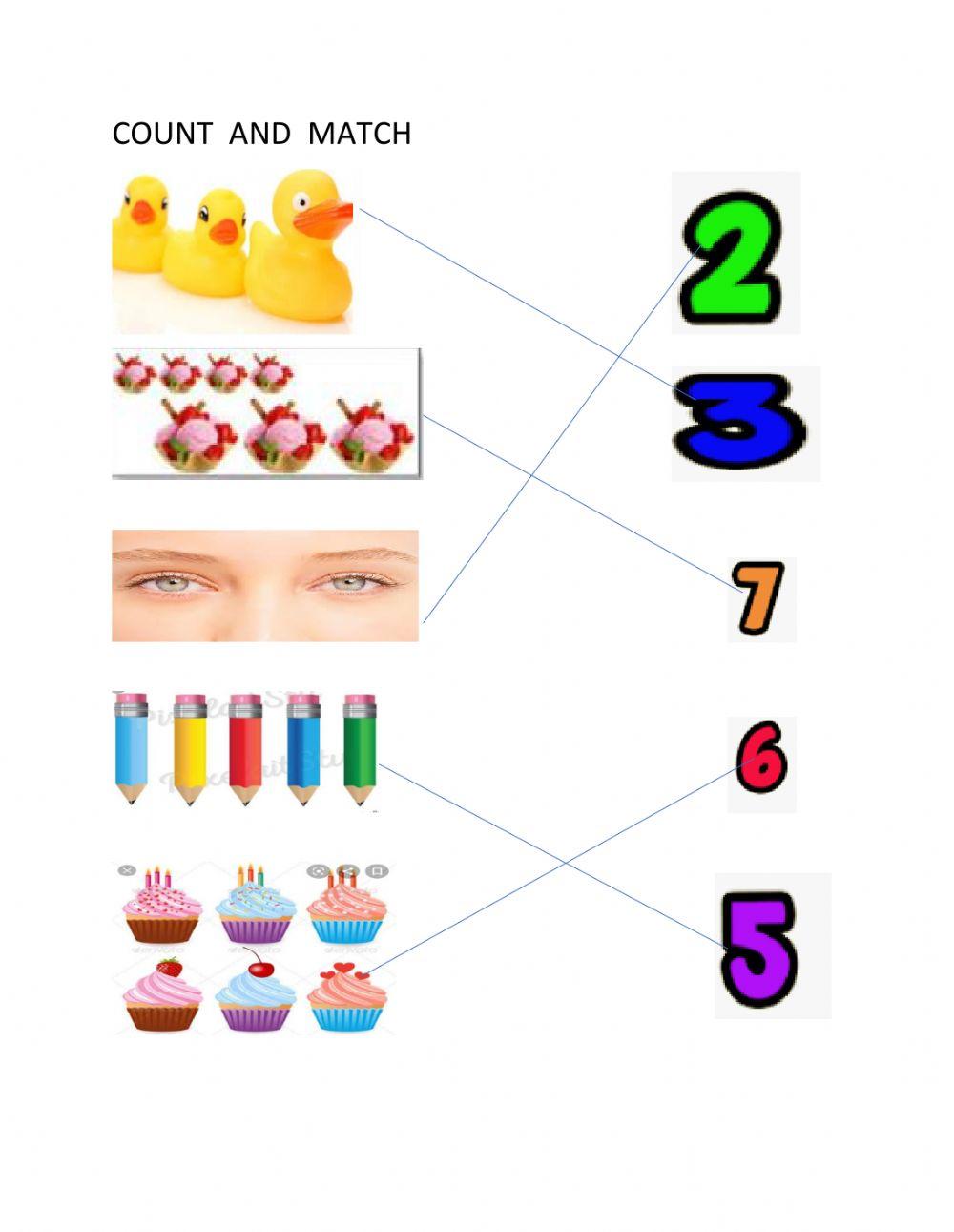 Count and join 1-10 worksheet | Live Worksheets
