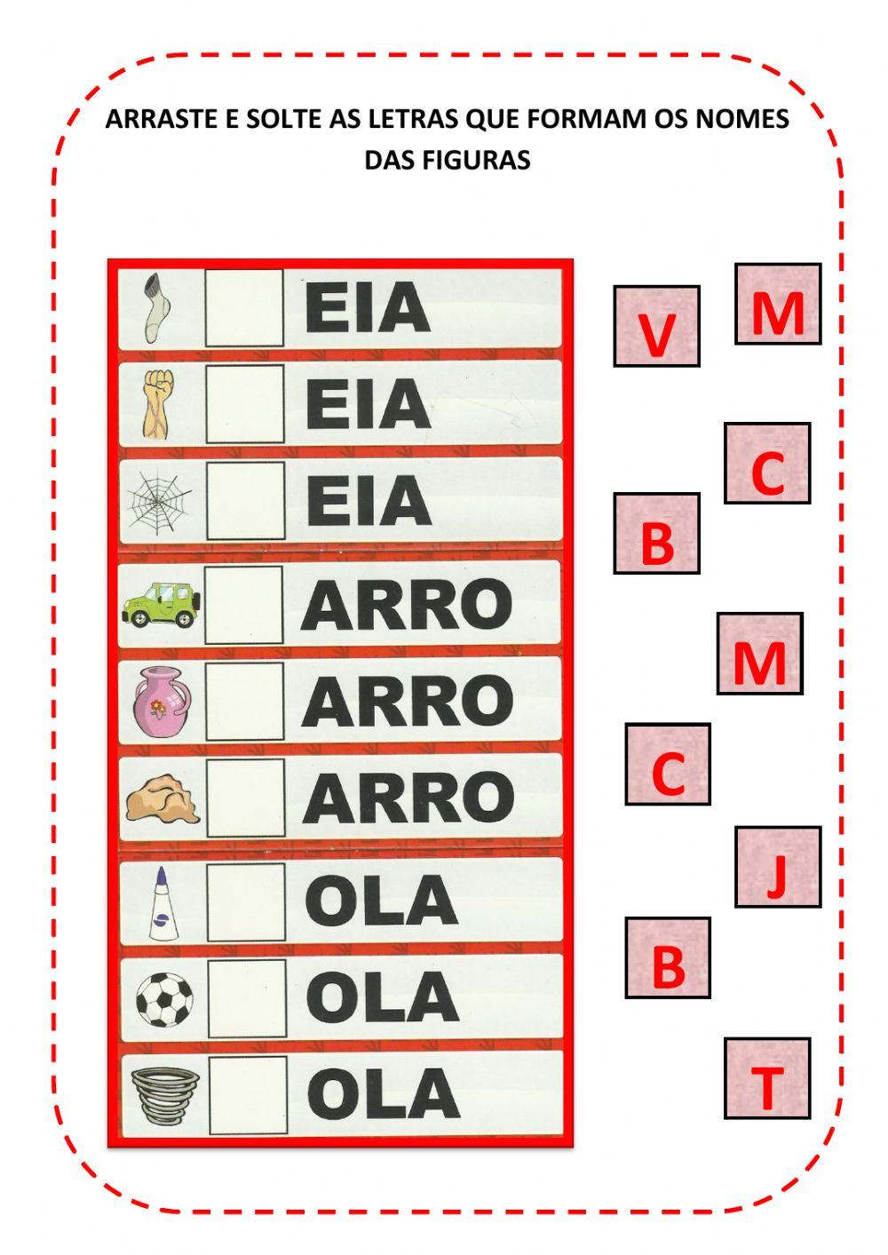 Trocando letras interactive worksheet | Live Worksheets