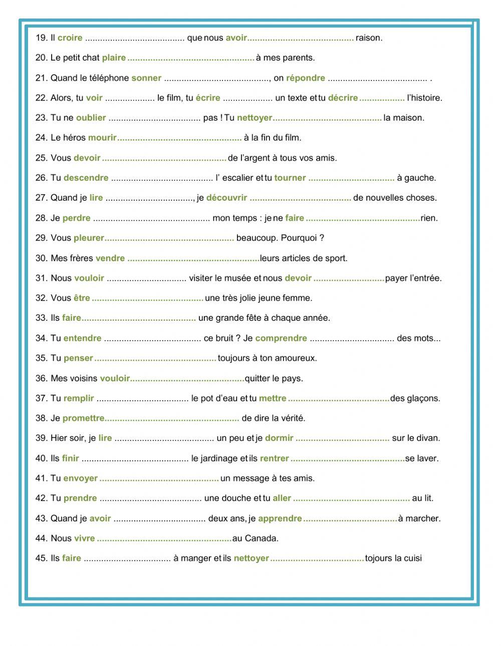 LE PASSÉ COMPOSE online exercise for | Live Worksheets