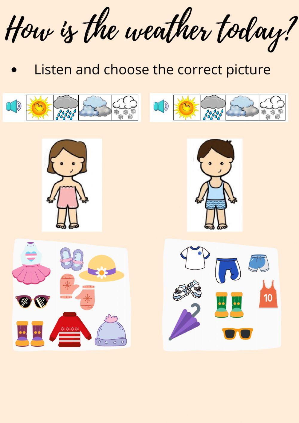 Weather online exercise for garden | Live Worksheets