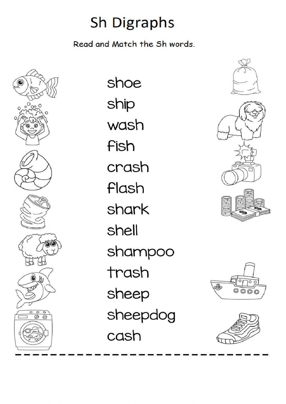 SH words | LiveWorksheets | 479222