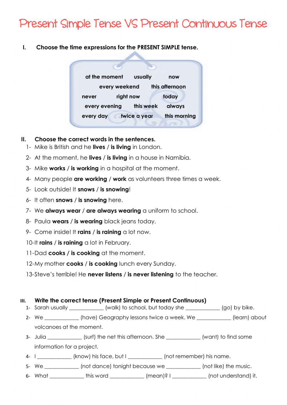 479826 | Present Simple Tense vs Present Continuous Tense