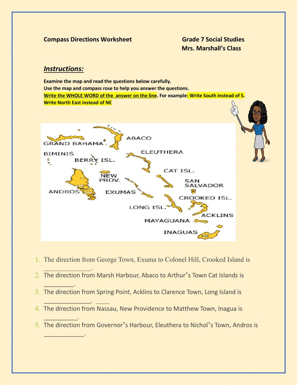 Compass Directi… | Free Interactive Worksheets | 480704