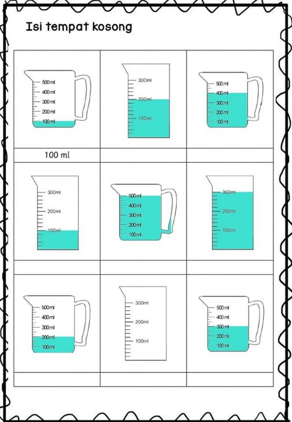 Isipadu cecair interactive worksheet | Live Worksheets