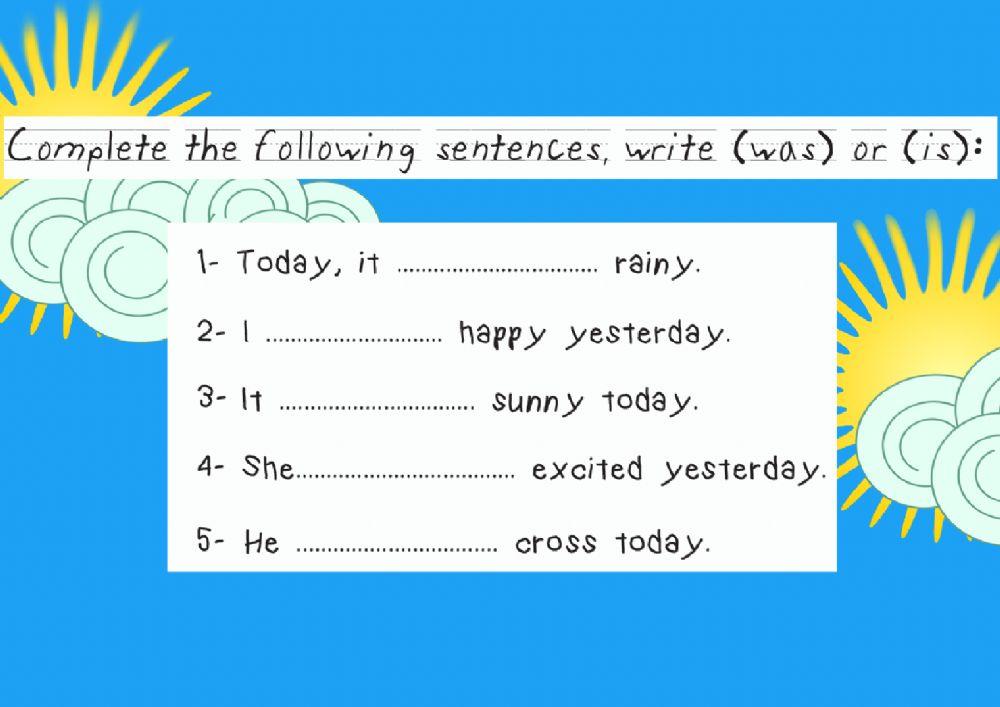 Was or is worksheet | Live Worksheets