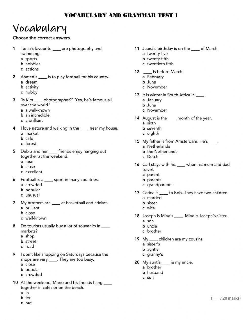 480961 A2 Test Vocab And Grammar Chichi12345 480961-a2-test-vocab-and-grammar-chichi12345