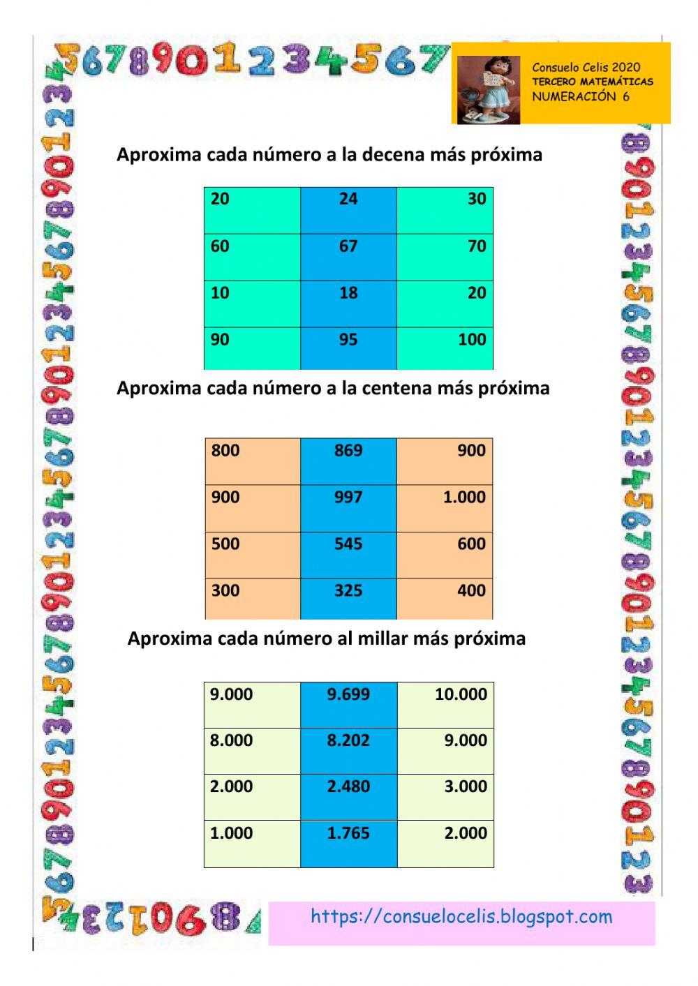 Aproximar worksheet | Live Worksheets