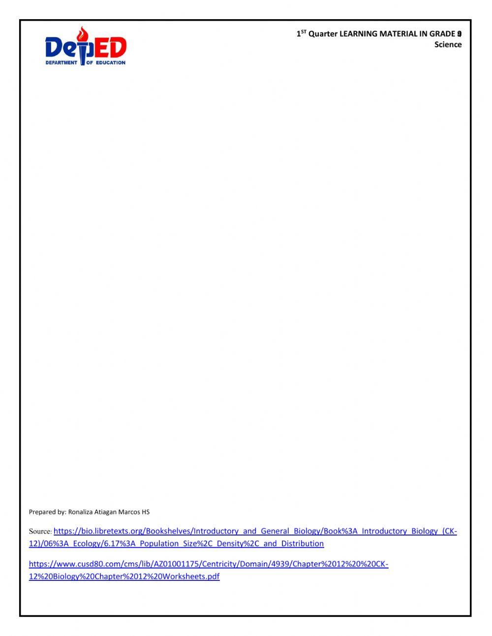 Worksheet on distribution patterns worksheet | Live Worksheets