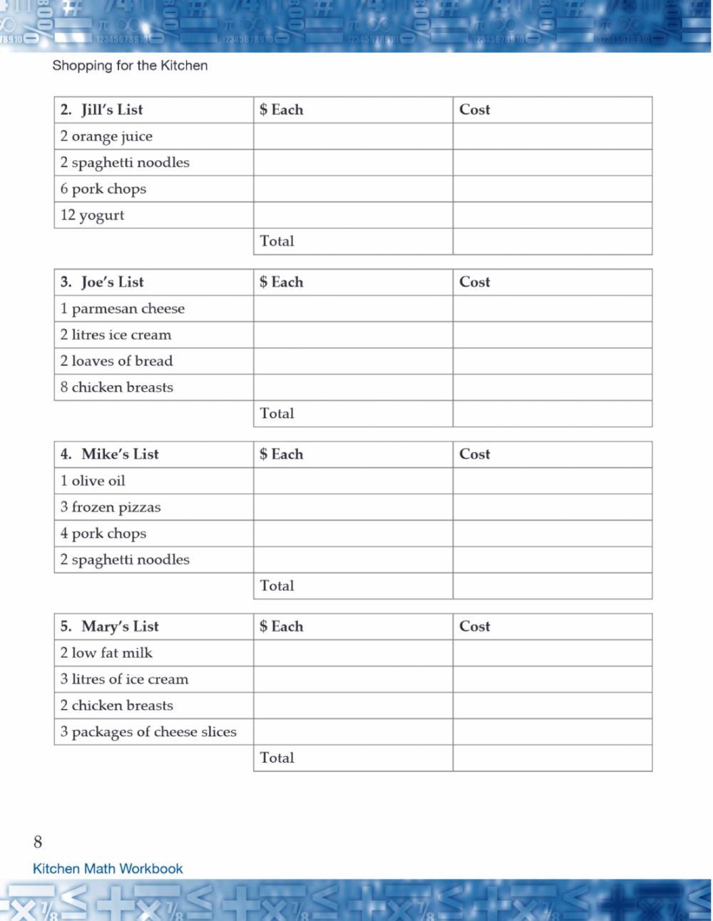 Taia Perkins | Kitchen Math Shopping List - 2 6212839